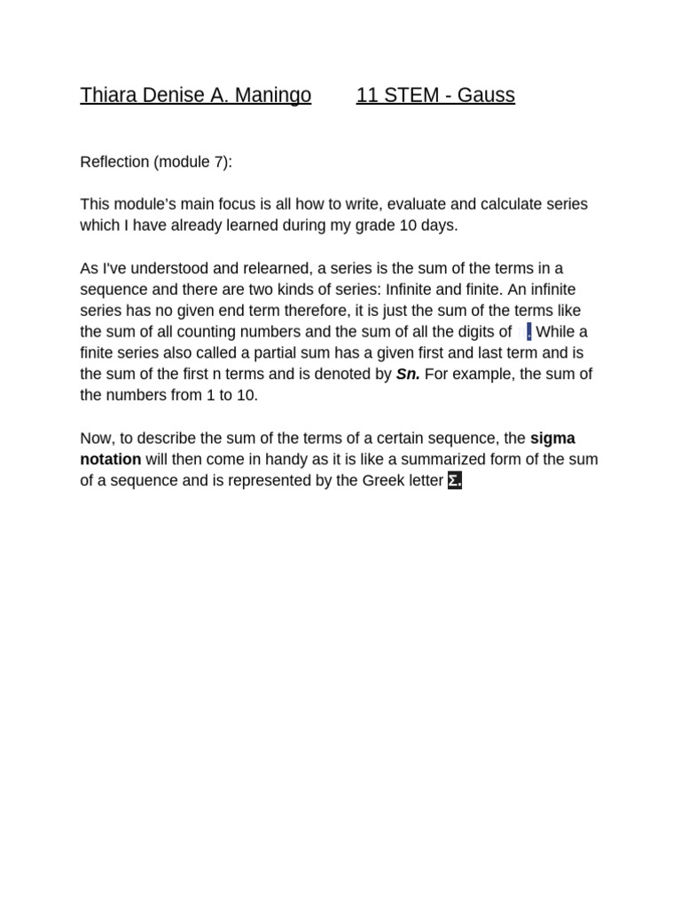reflection pre cal ugh | PDF | Summation | Ellipse