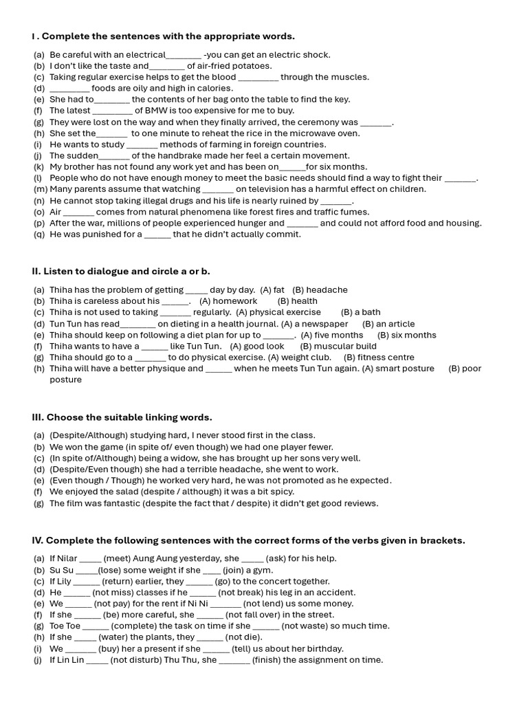 English Test Question G - 9 | PDF