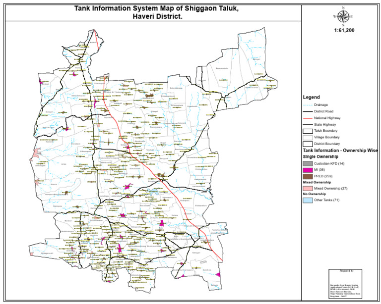 Tank Information System Map of Shiggaon Taluk, Haveri District | PDF