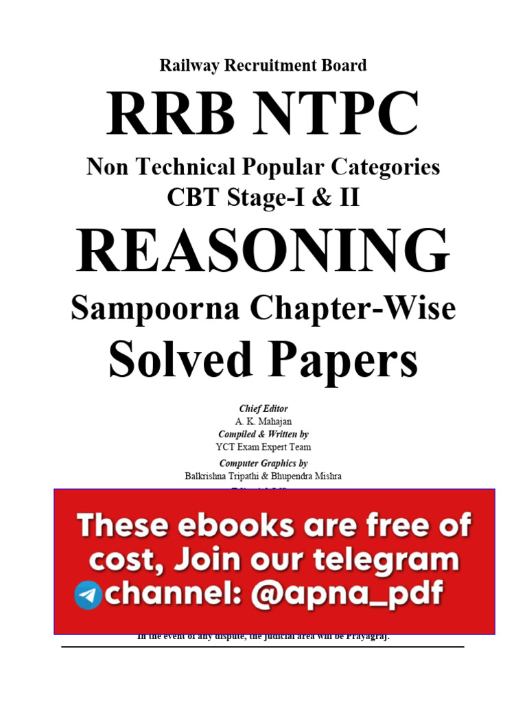 RRB NTPC Reasoning Solved Papers Guide | PDF
