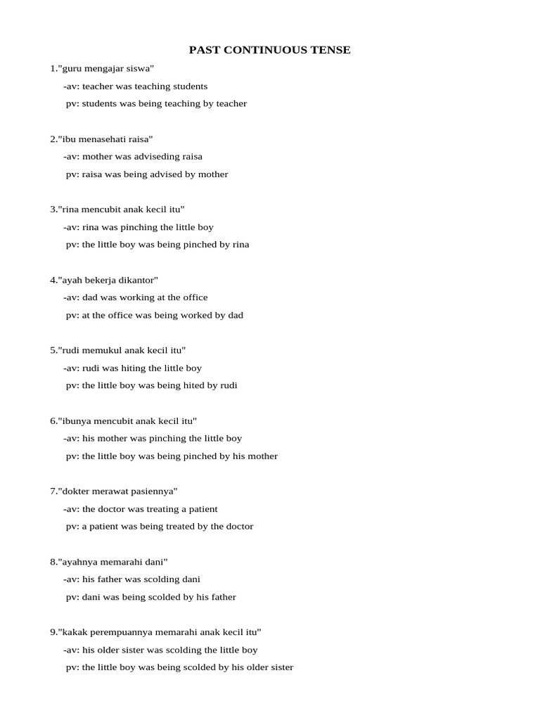 Past Continuous Tense | PDF