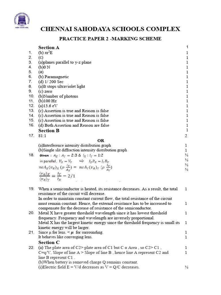 Physics (042) - Practice Paper - 2 - MS | PDF | Inductor | Magnetic Field