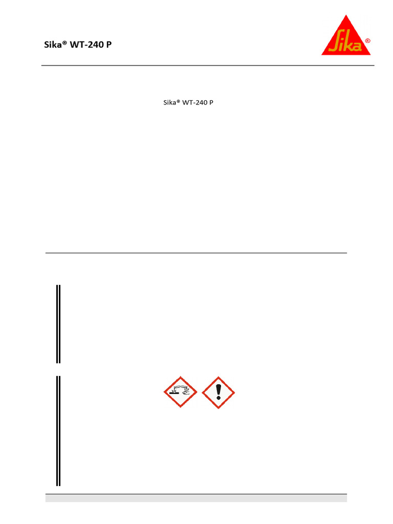 Co Sika Hs Sika WT 240p | PDF | Toxicología