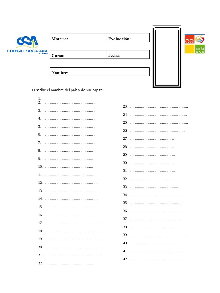 Plantilla de Examen Mapas | PDF