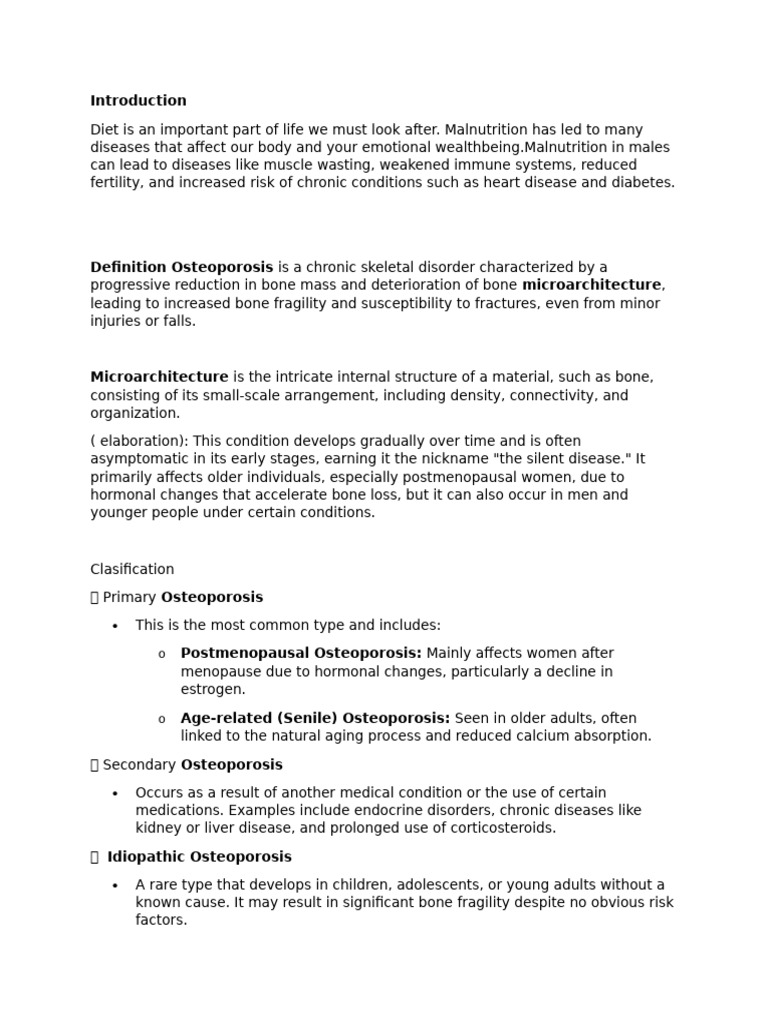 Defenition Osteoporosis Is A Chronic Skeletal Disorder Characterized by ...