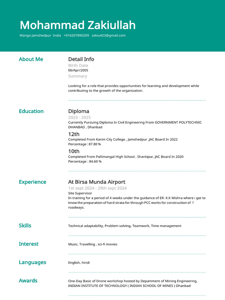zaki_resume - 25(5)(1) | PDF | Science Education | Engineering