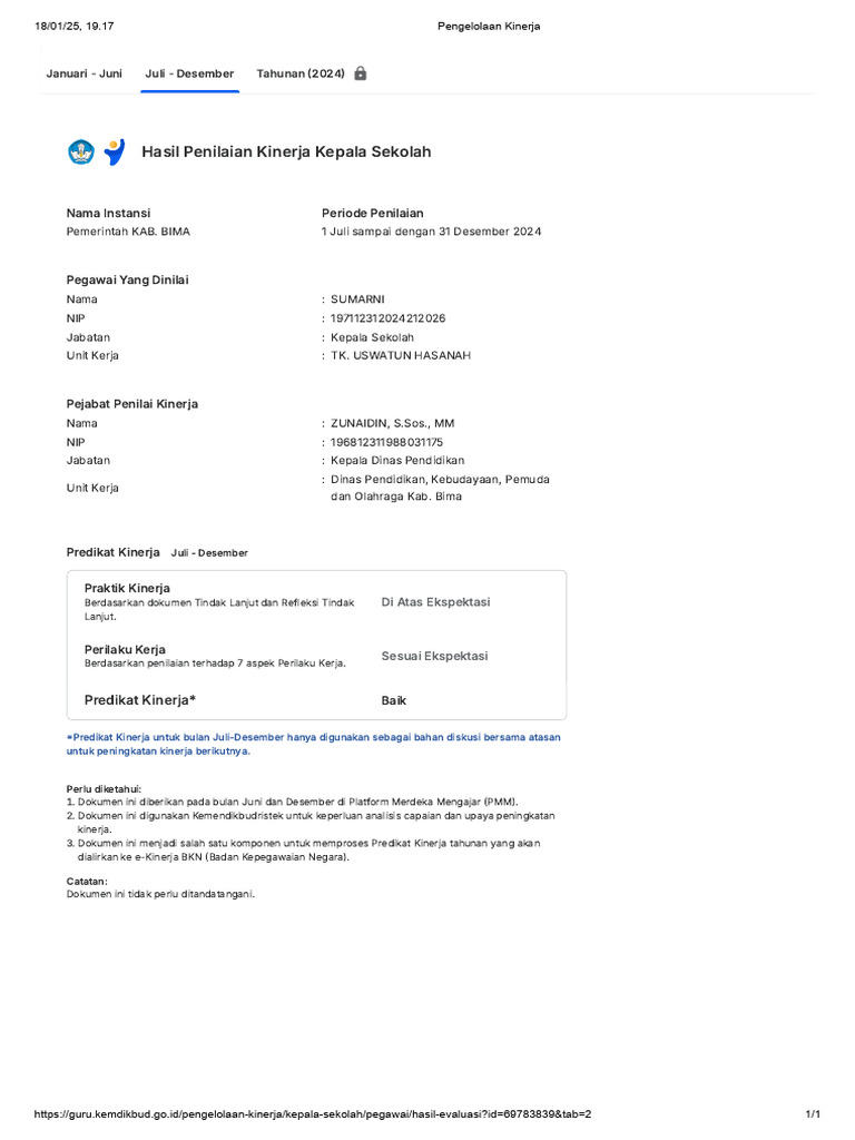 Pengelolaan Kinerja Sumarni | PDF