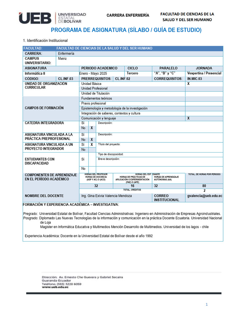 1 SILABO Informatica II Enfermeria 3A,3B,3C Enero - Mayo 2025-signed ...