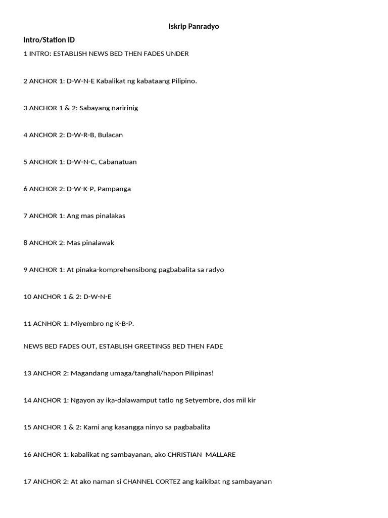 Radio Script Final | PDF