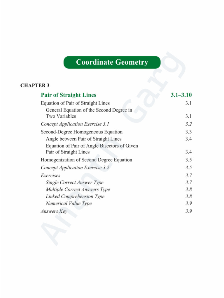 Pair of Straight Lines Chapter | PDF | Line (Geometry) | Equations