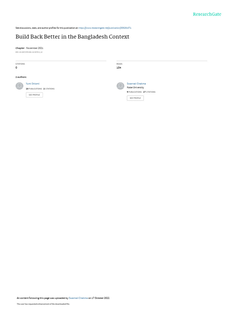 Chapter12 2021 Book BuildBackBetter-198-212. ShiomiChakma | PDF | Emergency Management | Natural ...