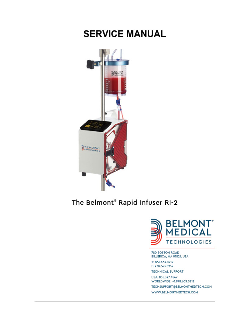 Belmont Rapid Infuser Service Manual | PDF | Pump | Sensor