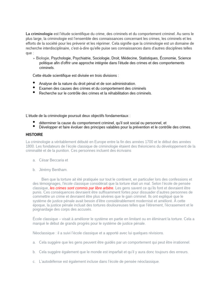 Introduction à la criminologie moderne | PDF | Criminologie | Crimes