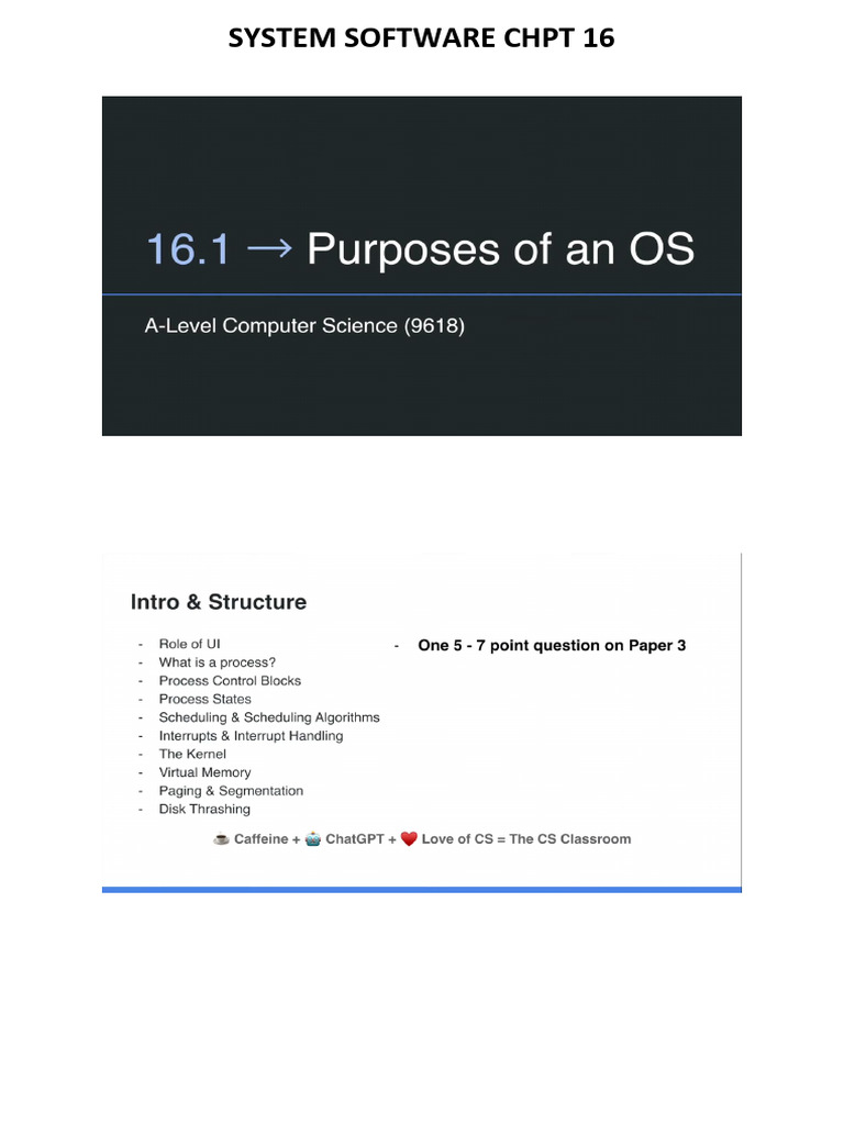 Cambridge A Level SYSTEM SOFTWARE CHPT Notes | PDF