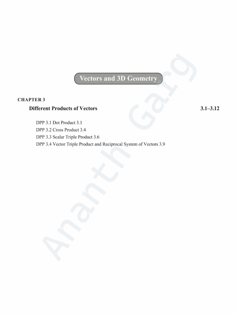 Different Products of Vectors DPP | PDF | Euclidean Vector | Euclidean Geometry