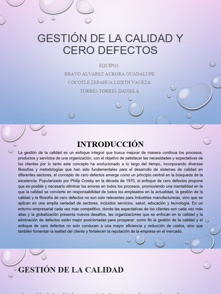 Calidad y Cero Defectos | PDF | Gestión de la calidad | Calidad (comercial)