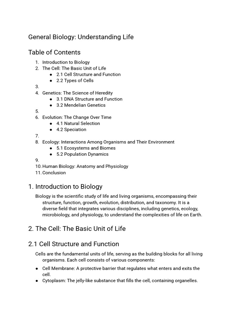 General Biology - Understanding Life | PDF | Cell (Biology) | Genetics