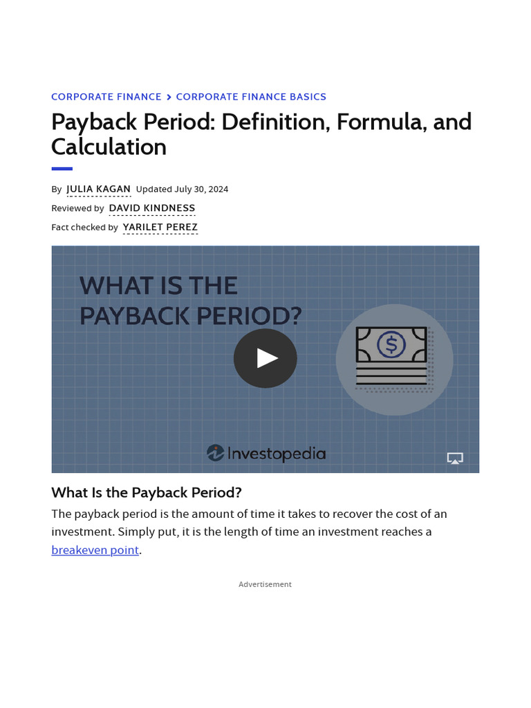 Pay back period | PDF | Financial Accounting | Capital Budgeting