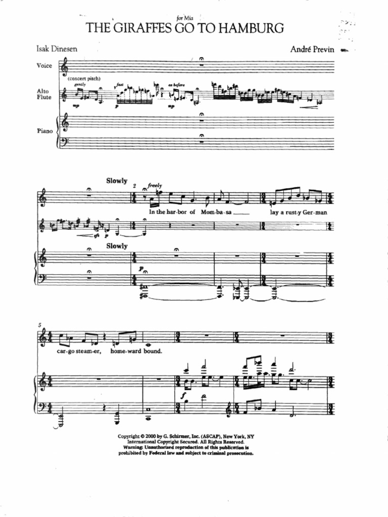 The Giraffes Go To Hamburg - Previn | PDF