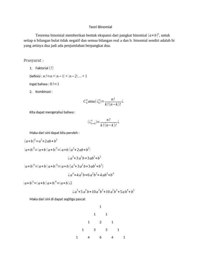 Teori Binomia | PDF