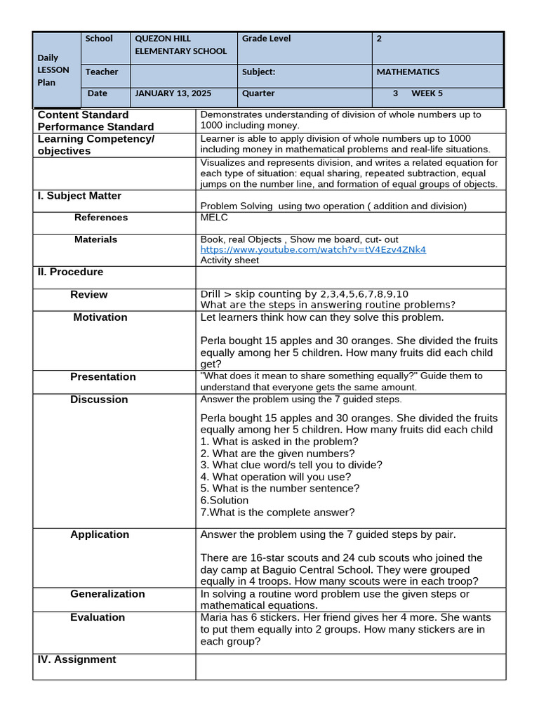 Daily LESSON Plan Week 5 | PDF | Learning | Teachers