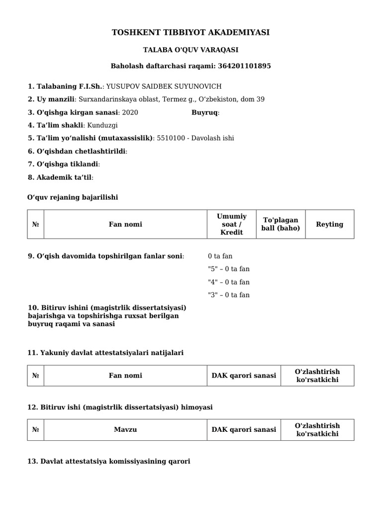 Talaba-Varaqasi-364201101895 2 | PDF