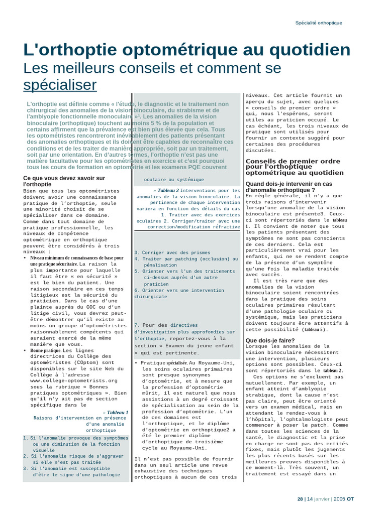Exercice de stéréogramme en orthoptie | PDF | Optométrie | Sens ...