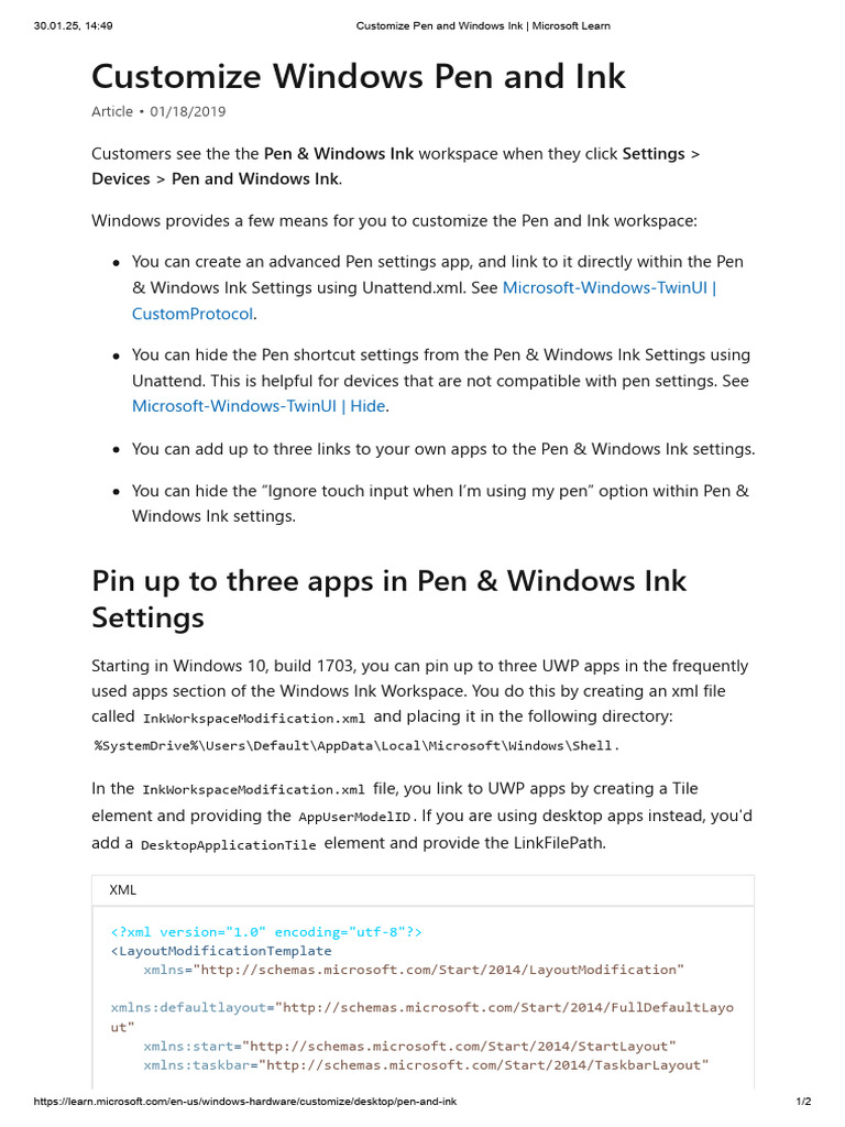 Customize Windows Pen & Ink Settings | PDF | Microsoft Windows | Windows 10