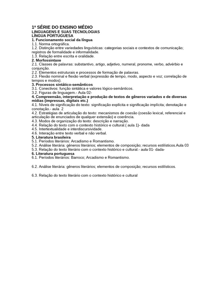 Habiliade Provao Seriado LP 1 Série | PDF