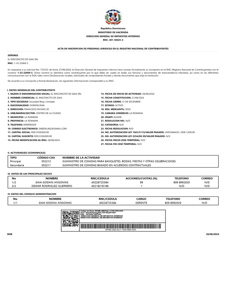 Acta RNC | PDF | Impuesto sobre la renta | Impuestos