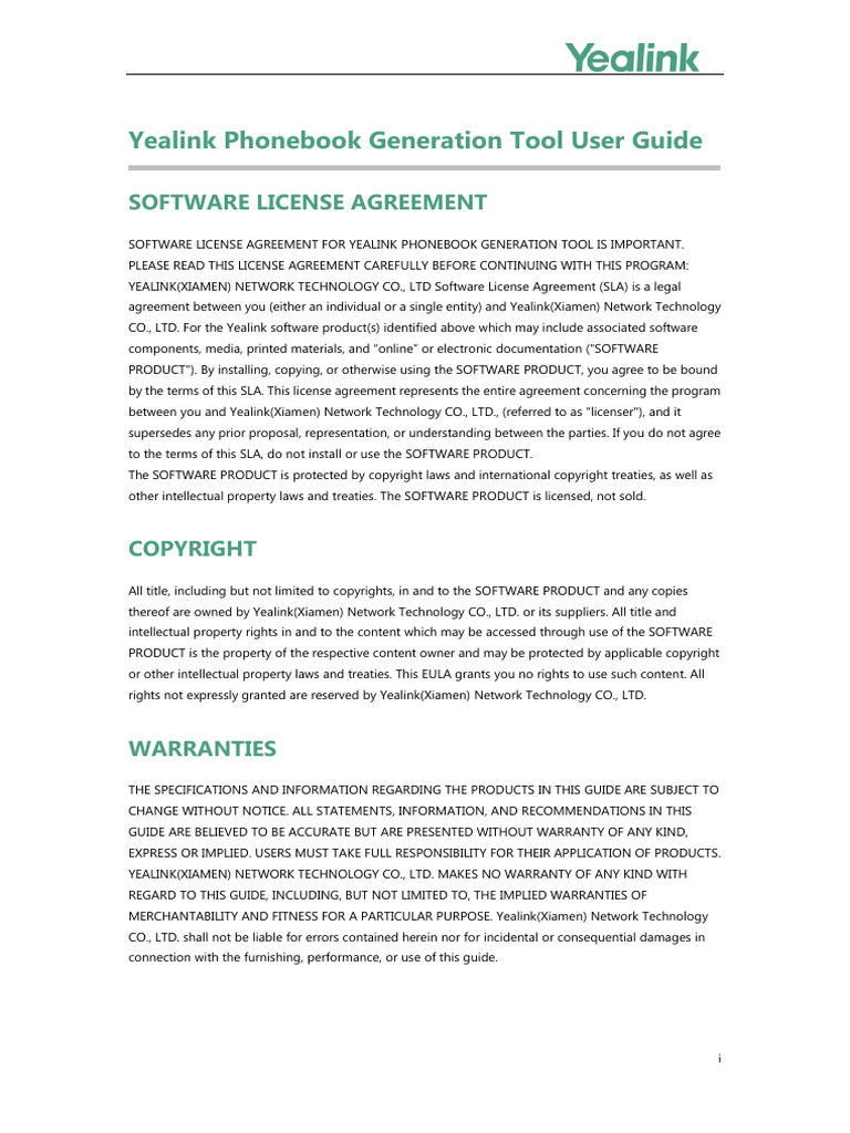 Yealink Phonebook Generation Tool User Guide | PDF | Computing | Software