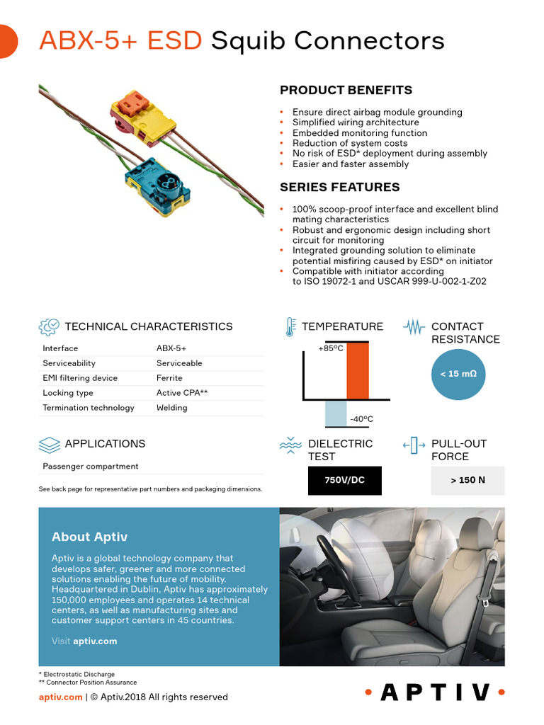 Abx 5 Esd Squib Connectors | PDF | Electrostatic Discharge | Electrical ...