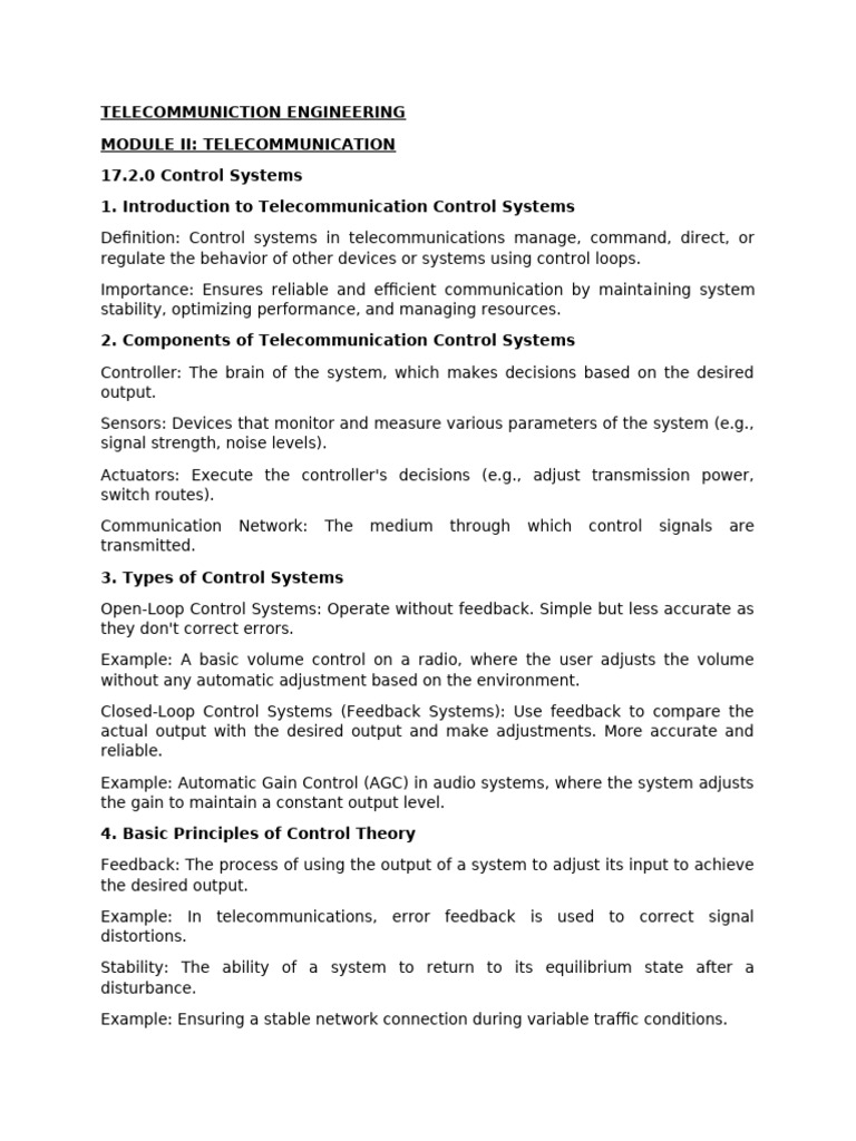 JKB - Telecommuniction Engineering Module | PDF | Control Theory | Feedback