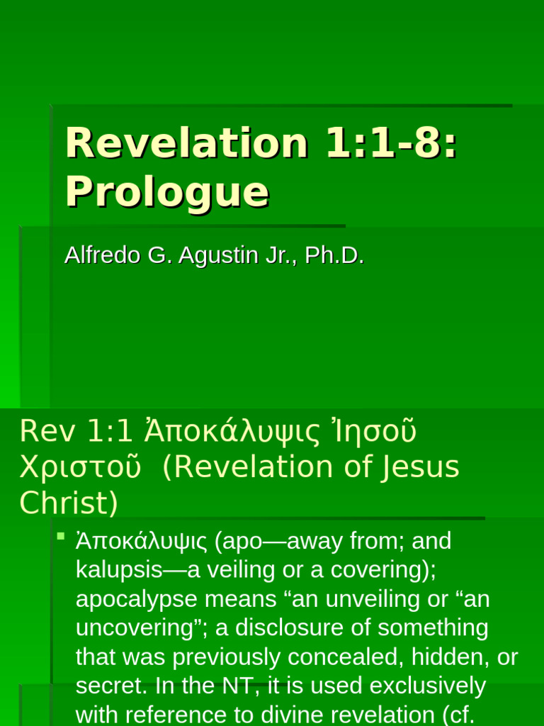 Revelation Prologue Pdf Revelation Jesus