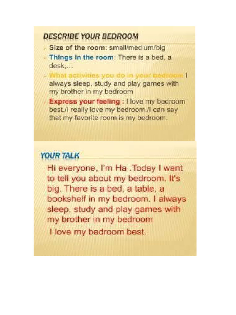 Describe your bedroom | PDF