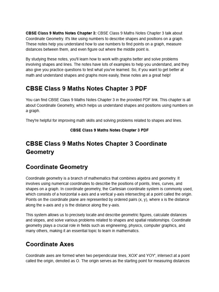 Coordinate geometry maths | PDF | Cartesian Coordinate System ...