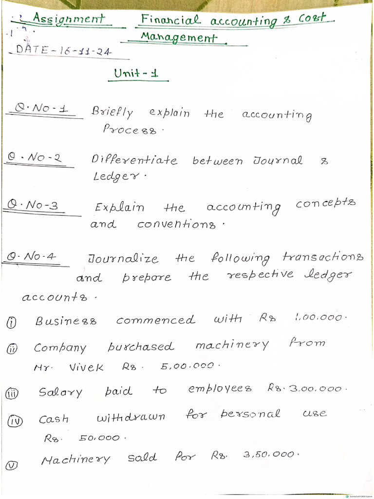 Financial Accounting Assignment | PDF