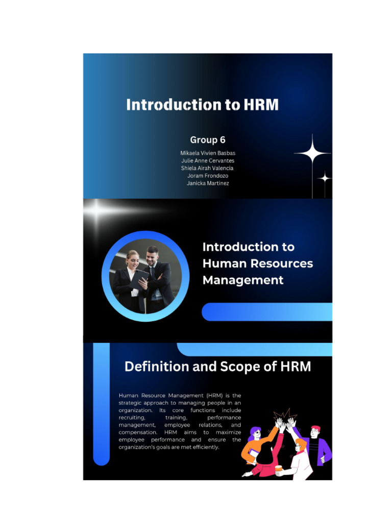 Blue and Black Modern Human Resources Management Presentation | PDF