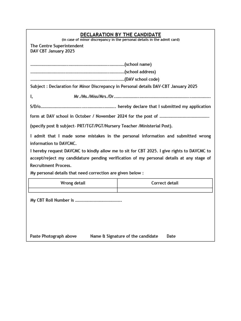 Declaration Form | PDF