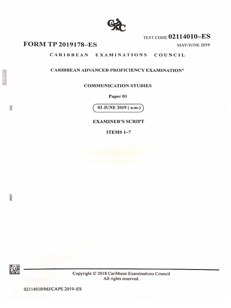 Comm ST p1 2019 | PDF