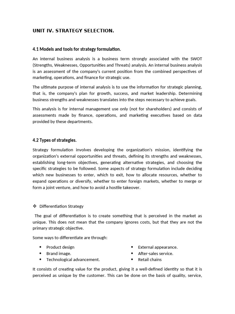 Strategy Formulation Models & Tools | PDF | Strategic Management | Swot ...