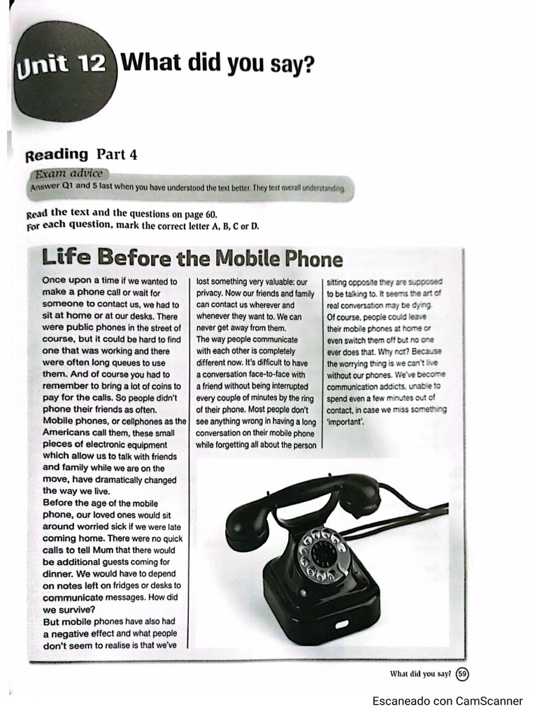 Unit 12 Reading Workbook 7162817 | PDF