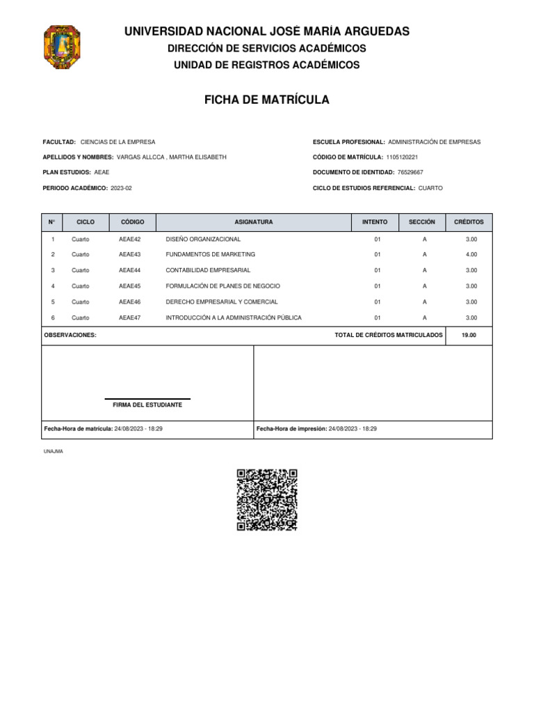 Ficha Matricula | PDF