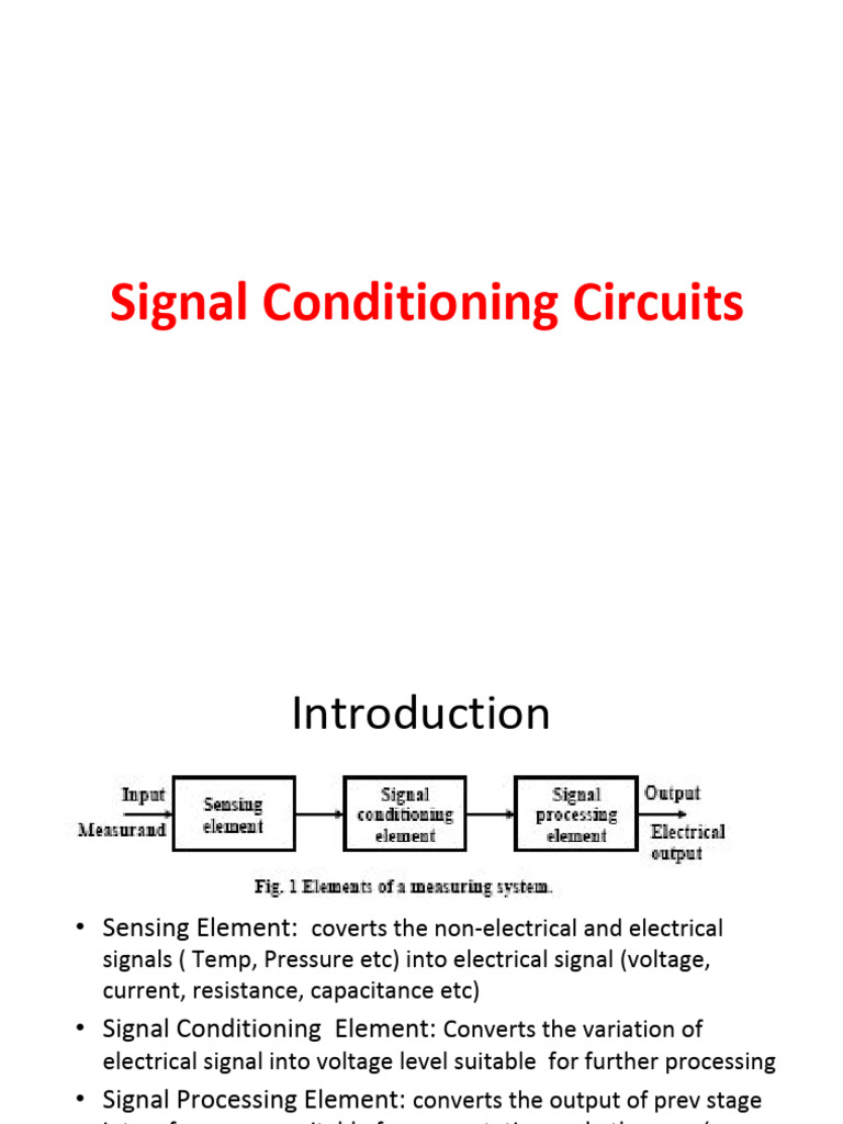 Overview of Signal Conditioning Circuits | PDF | Amplifier | Electrical ...