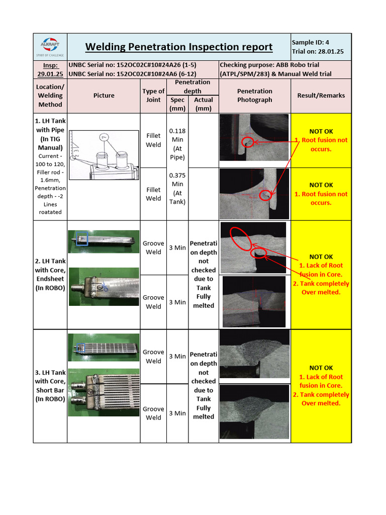 Welding Penetration - Sample ID - 4 | PDF | Welding | Construction