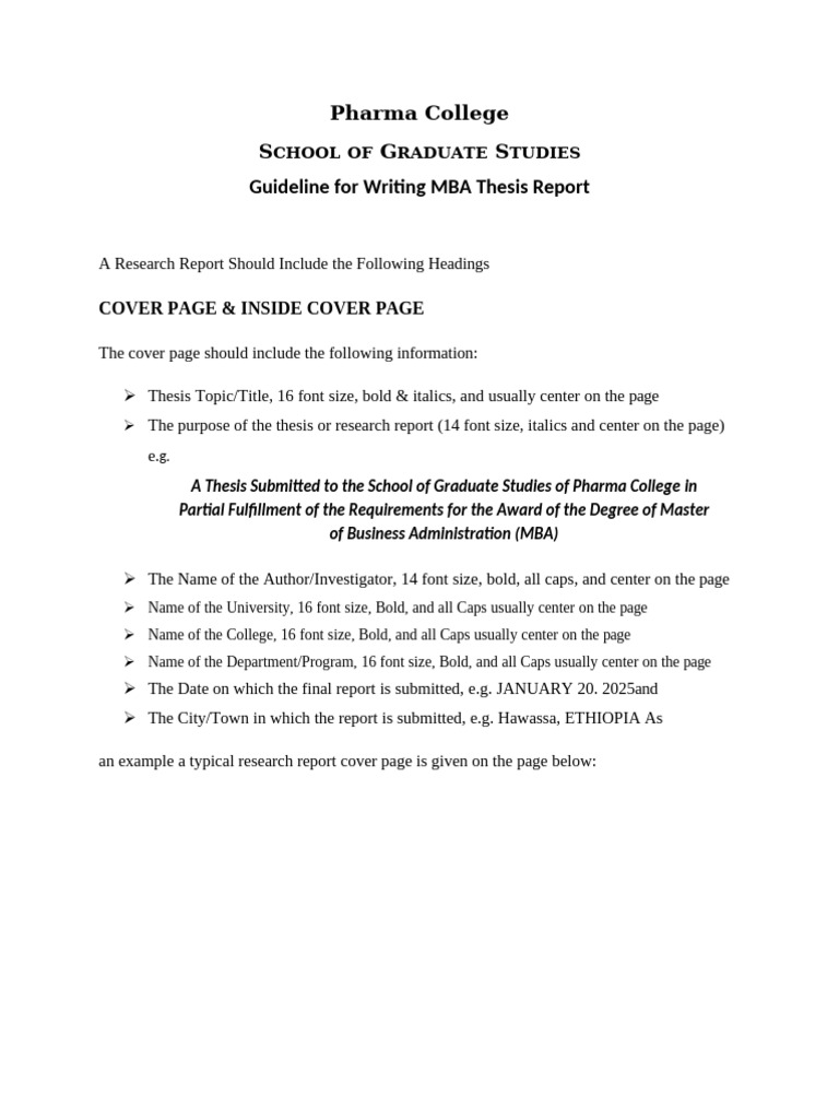 Thesis Guideline Pharma Graduate | PDF | Thesis | Analysis