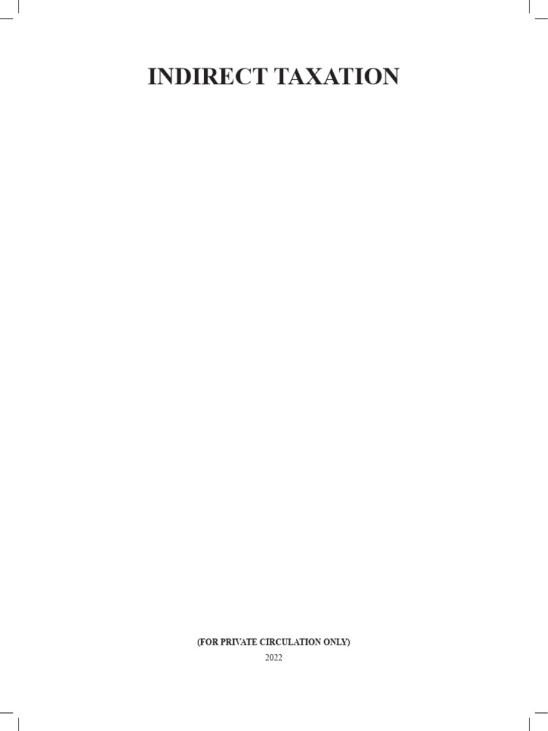 Indirect Tax Book | PDF | Taxes | Value Added Tax