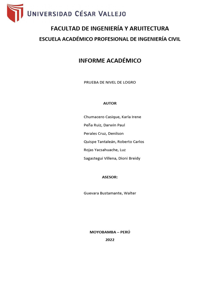 Prueba de Logro Caminos | PDF