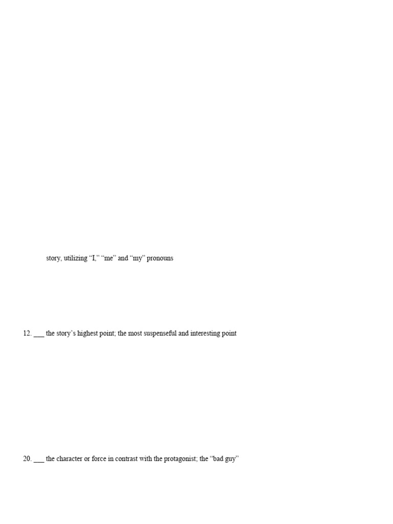 Short Story Test | PDF | Irony | Narration