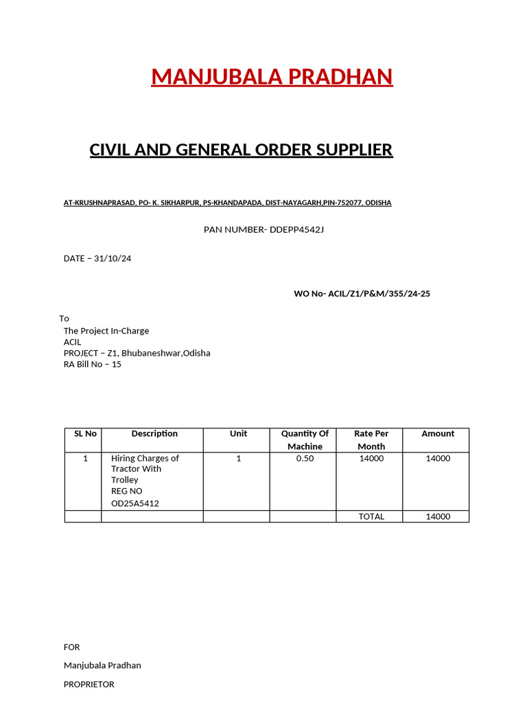 Manjubala Bill Oct24 | PDF